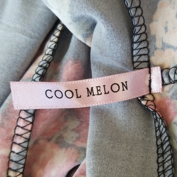 Cool Melon | Sweaters | Cool Melon Velour Feel Floral Open Cardigan ...